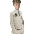 Mosedou Boys Linen Suit Boys 3 Piece Vest Suit Boys Formal Suit Set ...