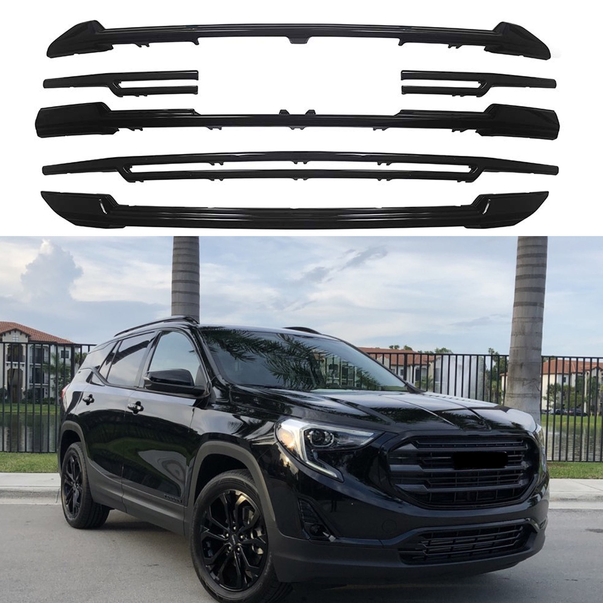 NINTE Front Grill Covers for 2018-2021 GMC Terrain Grille Overlay Trim ...