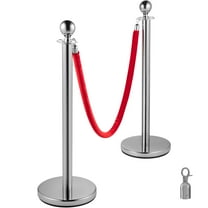 VIP Crowd Control, 6 Gold Crown Rope Stanchions + 4 Black Velour Ropes ...