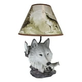 Alpha Wolf Akela Table Lamp, Gray Wolf Decor, Wildlife Full Moon ...