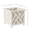 Pure Garden Outdoor Lattice Planter Box – 14.75-Inch Plant Pot, White ...