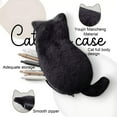 Black Plush Cat Coin Purse Zipper Wallet Multifunctional Storage Pouch ...