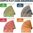 200 Pcs Assorted Packed Flat Stripped Coin Wrappers, Coin Rolls Wrapper ...