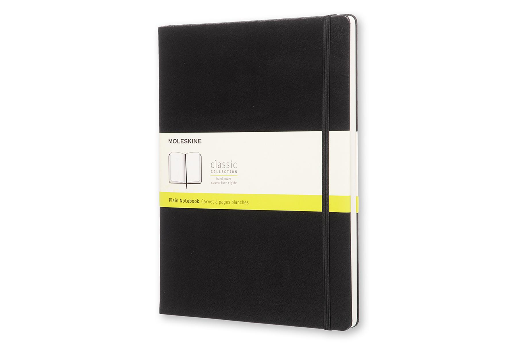 Moleskine Classic Notebook, Extra Large, Plain, Black, Hard Cover (7.5 ...