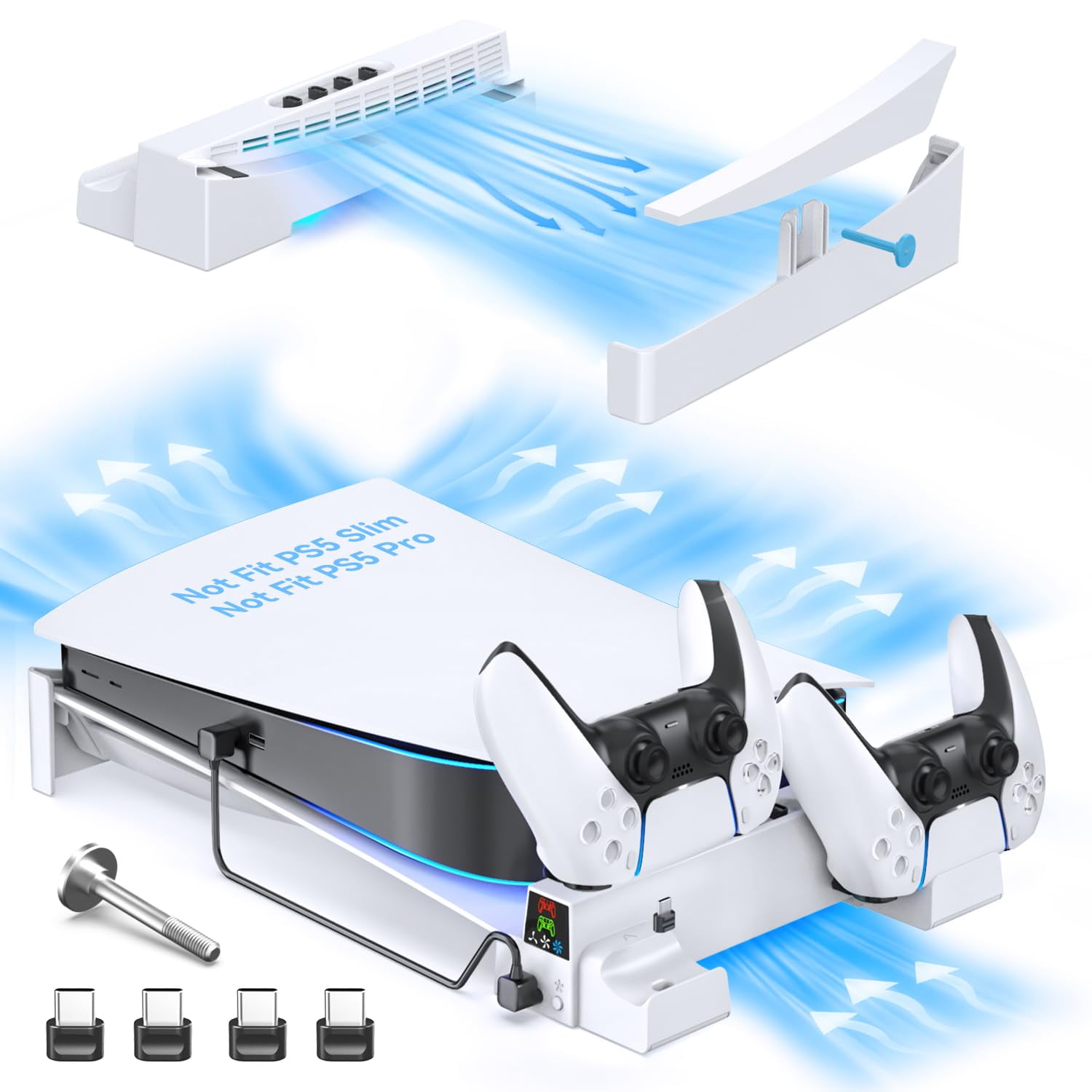 OIVO Support Horizontal pour PS5 et Station de Refroidissement avec ...