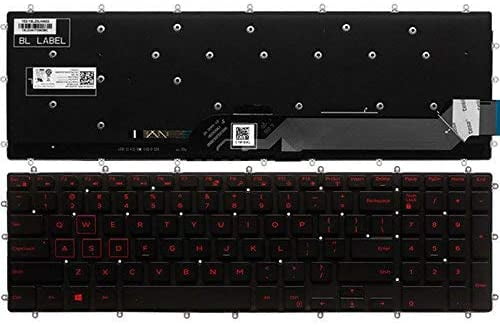 US Red English Backlit Laptop Keyboard (Without palmrest) Replacement ...