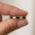 Baguette Cut Black Onyx And Diamond Full Eternity Band Ring, Dual ...