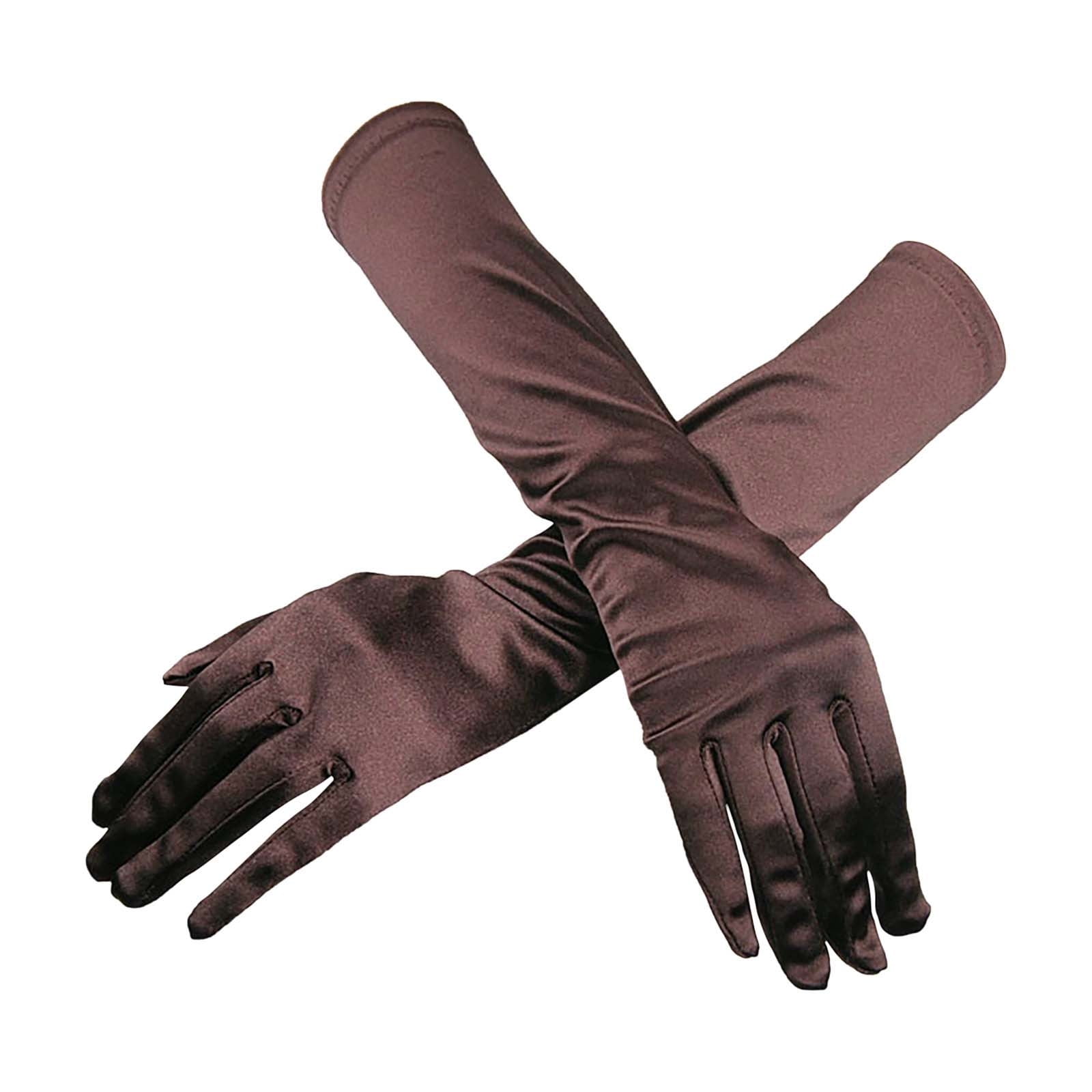 solacol Long Satin Gloves for Women Satin Gloves Women Womens Satin ...