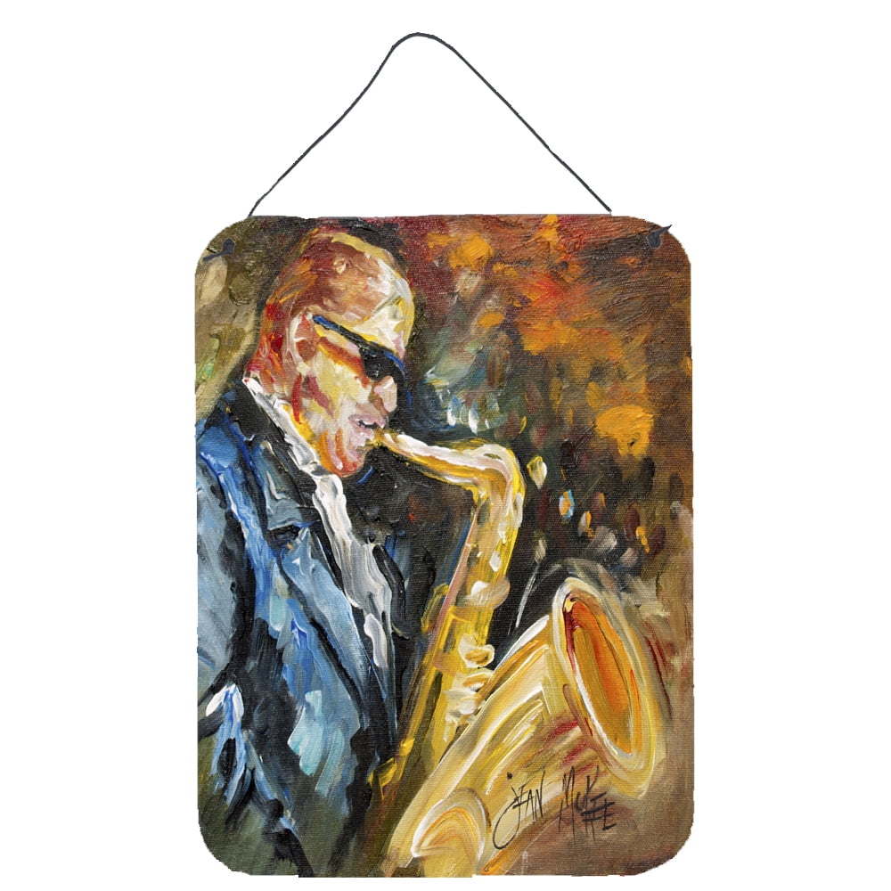 Stamping black jazz Girl canvas saxophone white collage sheet music oil ...