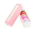 PKGSMART Pink Macaron Packaging Boxes for 6 with Clear Window, 7.2×1.9× ...