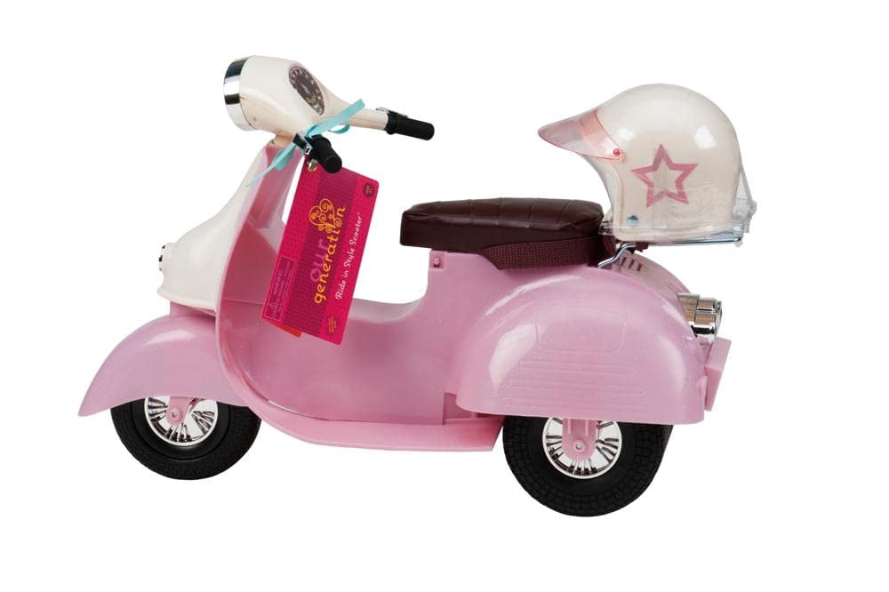 Muñeca Scooter Our Generation rosa marfil para 18 con casco | Walmart ...