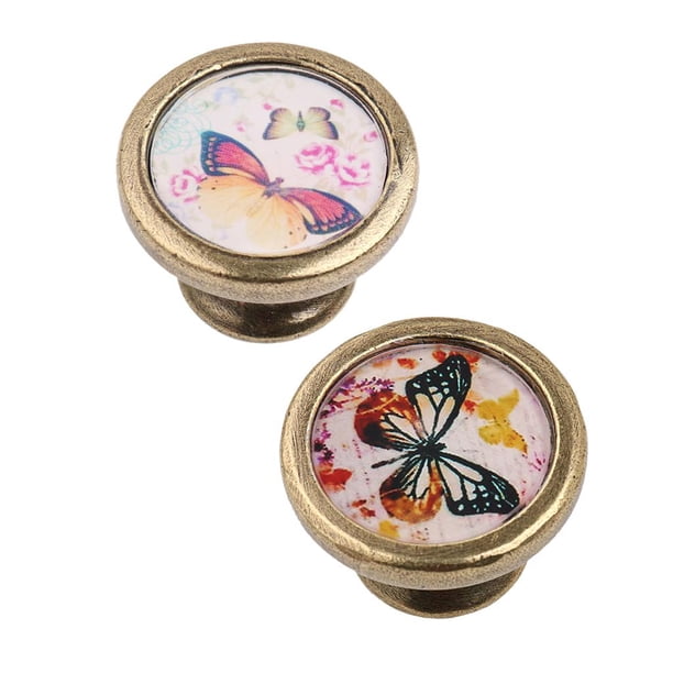 Round Butterfly Door Handle Knob Cabinet Pull Handle Zinc Alloy Door ...