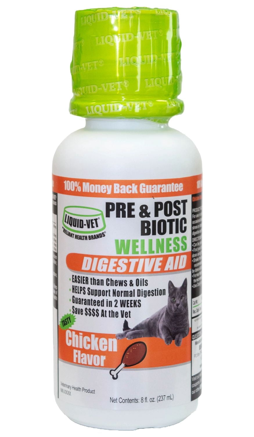 Liquid-Vet Feline Pre & Postbiotic Digestive Wellness - Chicken Flavor ...