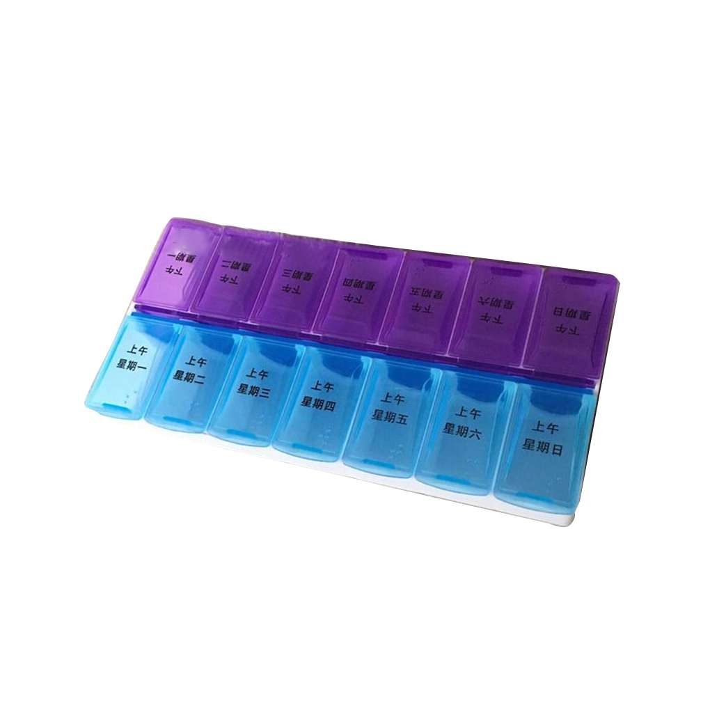 Workhe 14 Grids 7-day AM/PM you have taken Dual Row Portable Pill ...