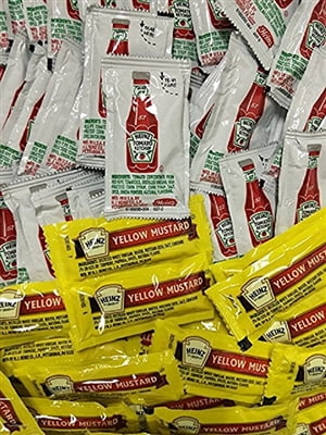 Heinz Condiment Packets Ketchup and Mustard, 200 Total (100 Each Flavor ...
