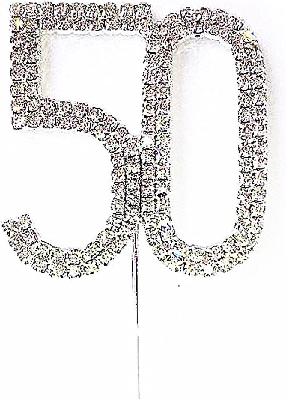 STONCEL Rhinestone Crystal Silver Number Birthday 25th / 50th / 60th ...