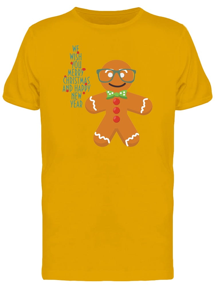 Hipster Gingerbread Man T-Shirt Men -Image by Shutterstock, Male Small ...