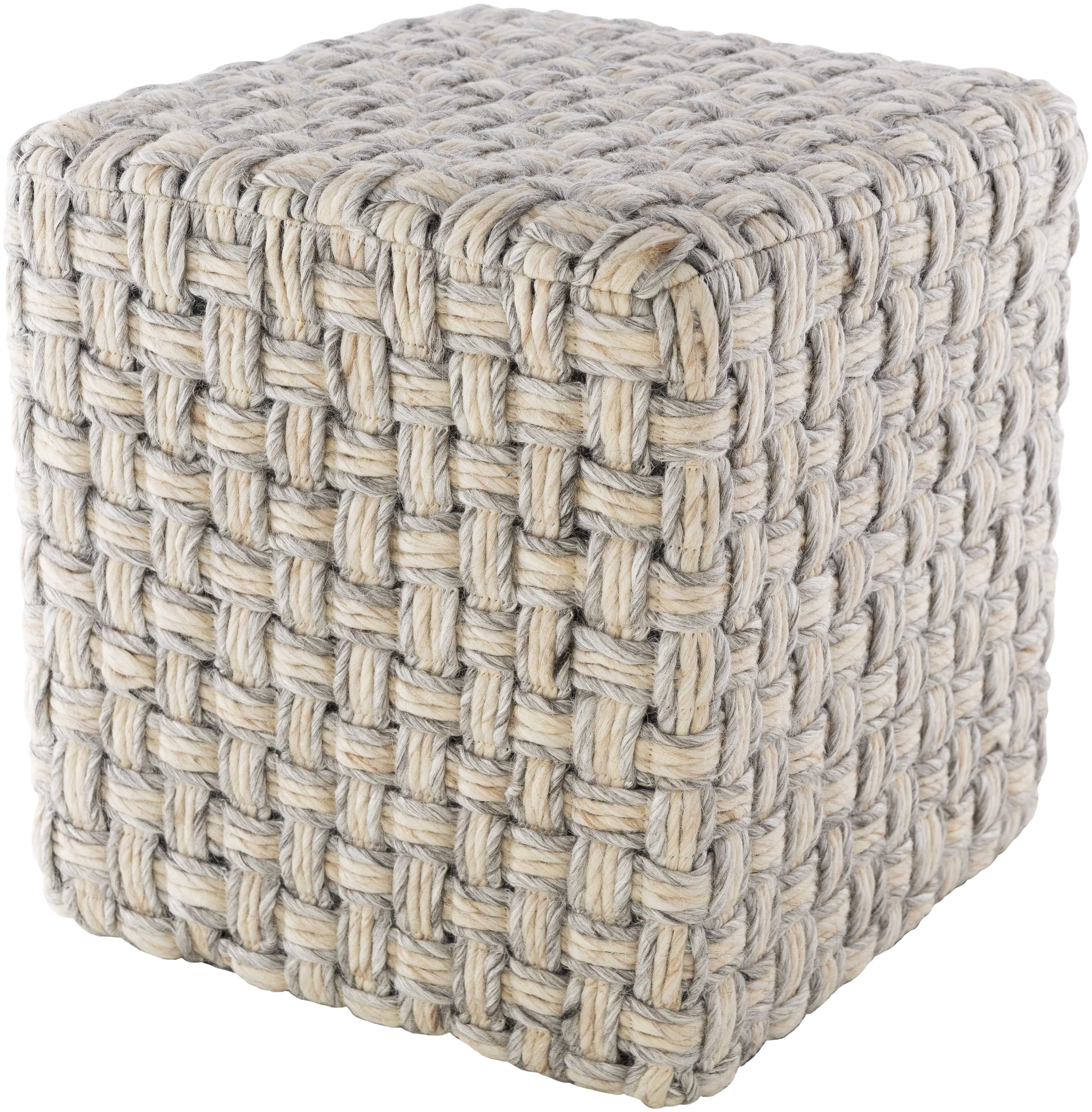 Mark&Day Pouf Ottoman - Mailberg Texture Light Gray Cube Foot Rest ...