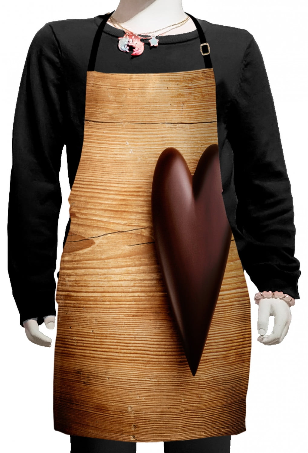 Chocolate Kids Apron, Chocolate Heart on the Wooden Board Background ...