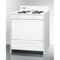 30" wide gas range in white with open burners and spark ignition ...