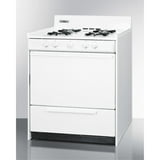 30" wide gas range in white with open burners and spark ignition ...