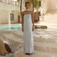 2026 New Women's Brown Satin Halter-Neck Maxi Dress with Pleated Bodice ...