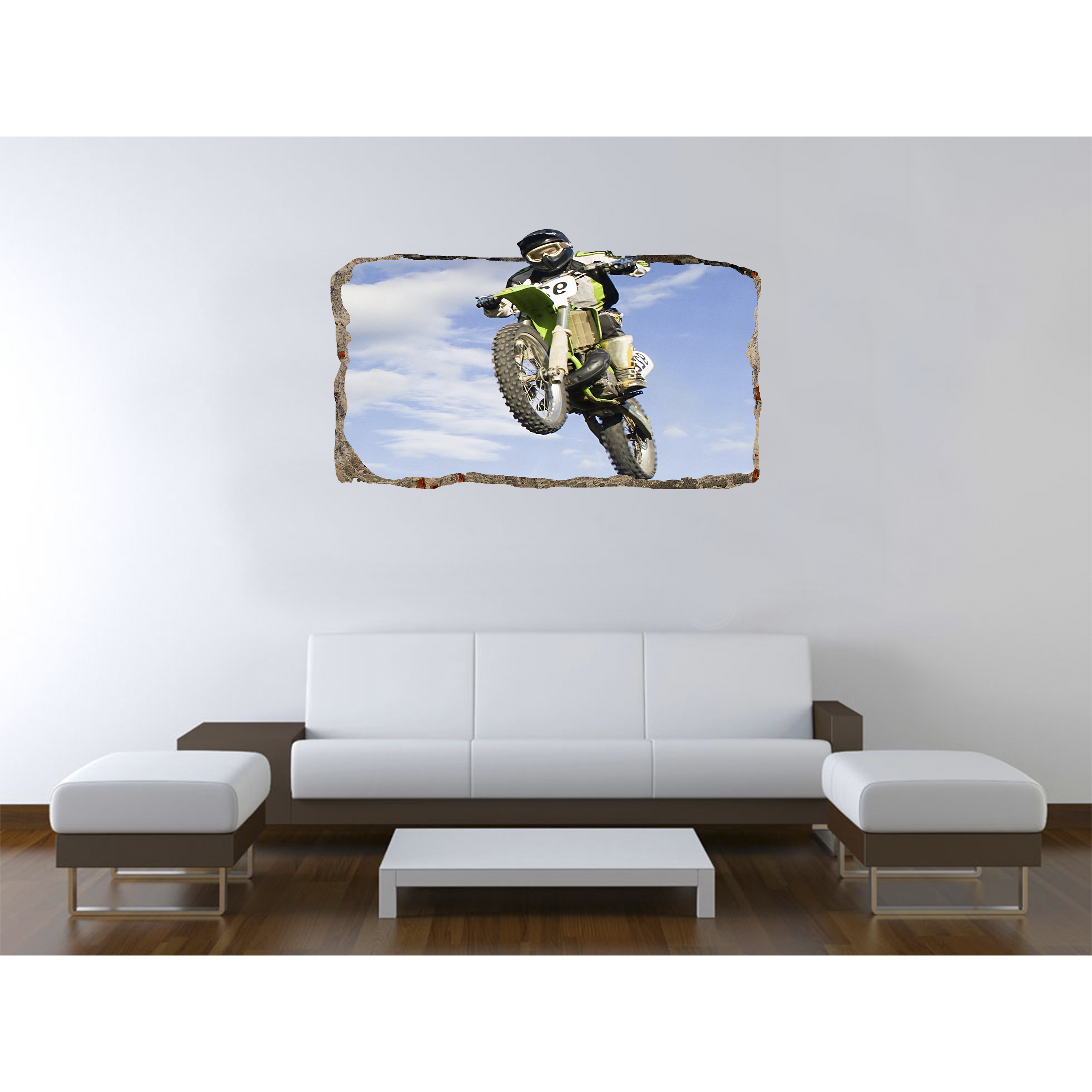 Startonight 3D Mural Wall Art Photo Decor Motocross Jump Amazing Dual ...