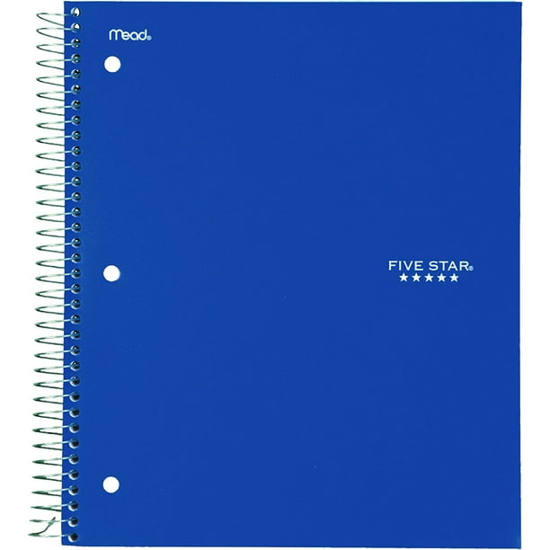 Blue Five Star 3-Subject Wirebound Notebook, 11" x 8 1/2", 150 Sheets ...
