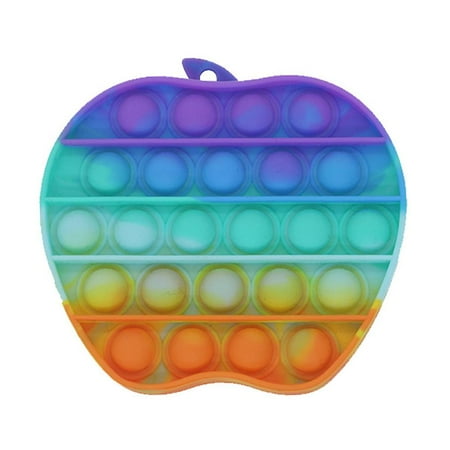 Rainbow Pop It Popper Sensory Fidget Toy Push Bubble Kids Adult Stress ...