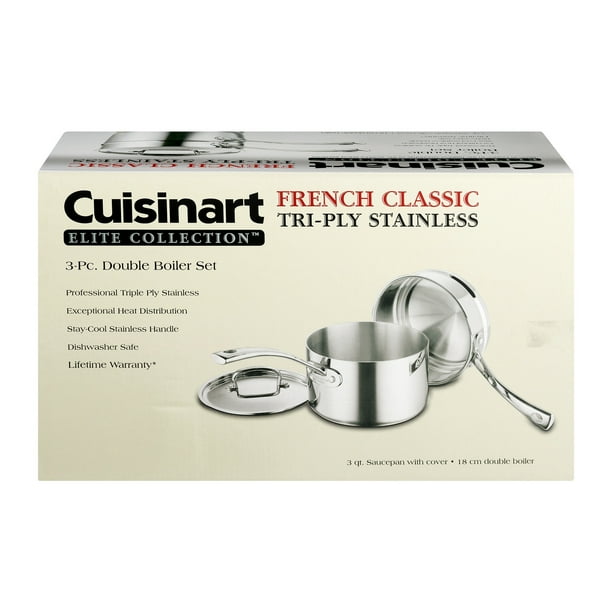 Cuisinart French Classic Tri-Ply Stainless Steel 3-Pc. Double Boiler ...