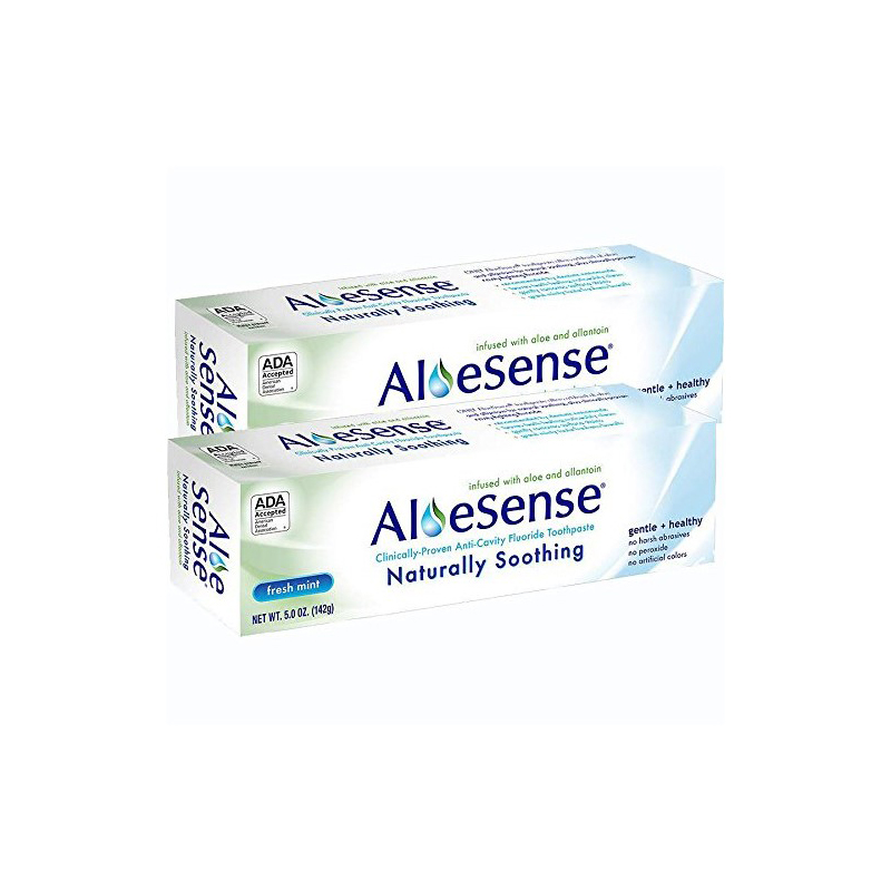 AloeSense Naturally Soothing Fluoride Toothpaste, Fresh Mint, 5 oz (2 ...