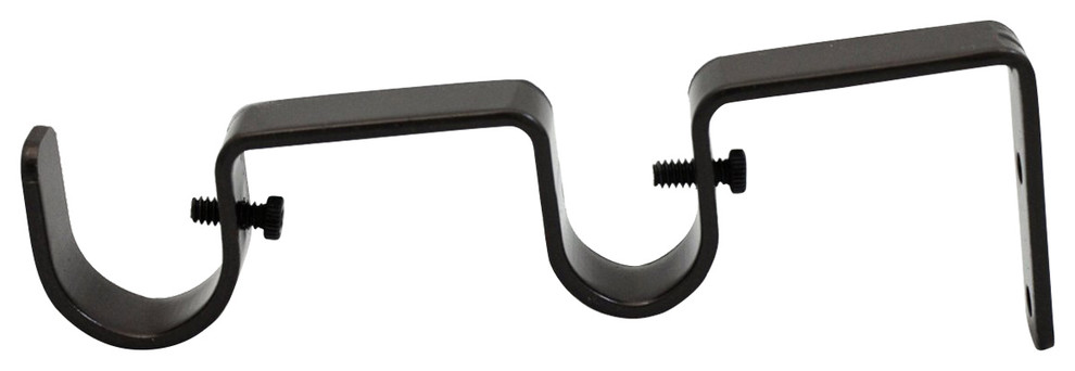 Urbanest Double Curtain Rod Bracket 1" and 3/4" Rod, Bronze, Set of 2 ...