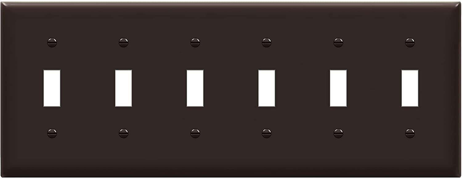 ENERLITES Six Gang Light Switch Wall Plate, Toggle Switch Plate, 6-Gang ...