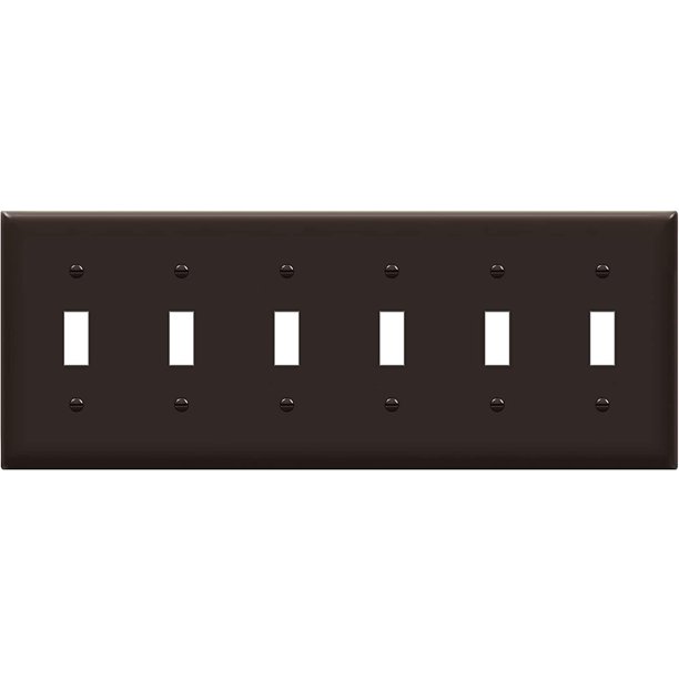 ENERLITES Six Gang Light Switch Wall Plate, Toggle Switch Plate, 6-Gang ...