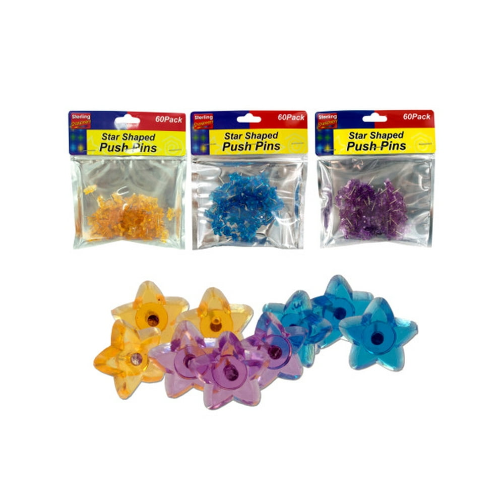 Star-Shaped Push Pins, 24 Count - Walmart.com - Walmart.com