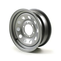 RecStuff 15X6 6-Lug on 5.5" Silver Mod Trailer Wheel Rims, High Speed ...