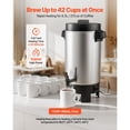 KFFKFF Commercial Coffee Urn, 40-Cup 203oz Hot Beverage Dispenser with ...