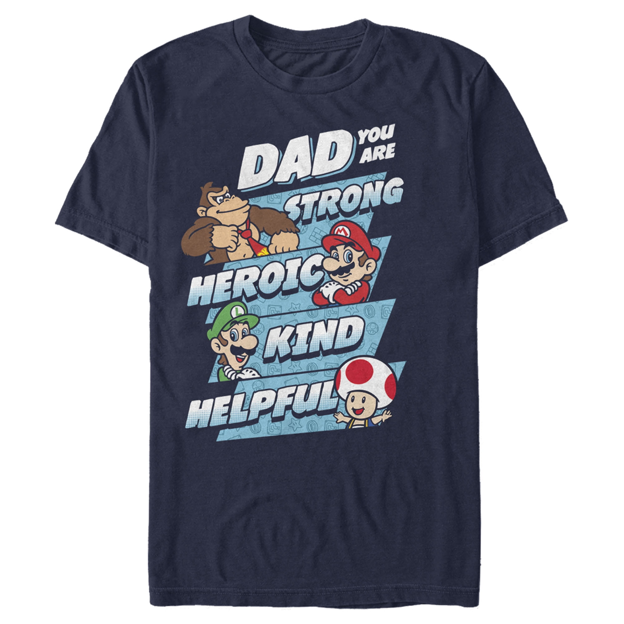 Men's Nintendo Father's Day Mario Dad Qualities Graphic Tee Navy Blue ...