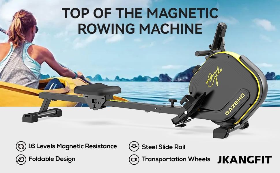 Buy Pooboo Health & Fitness Magnetic Rowing Machine Rower LCD Monitor ...