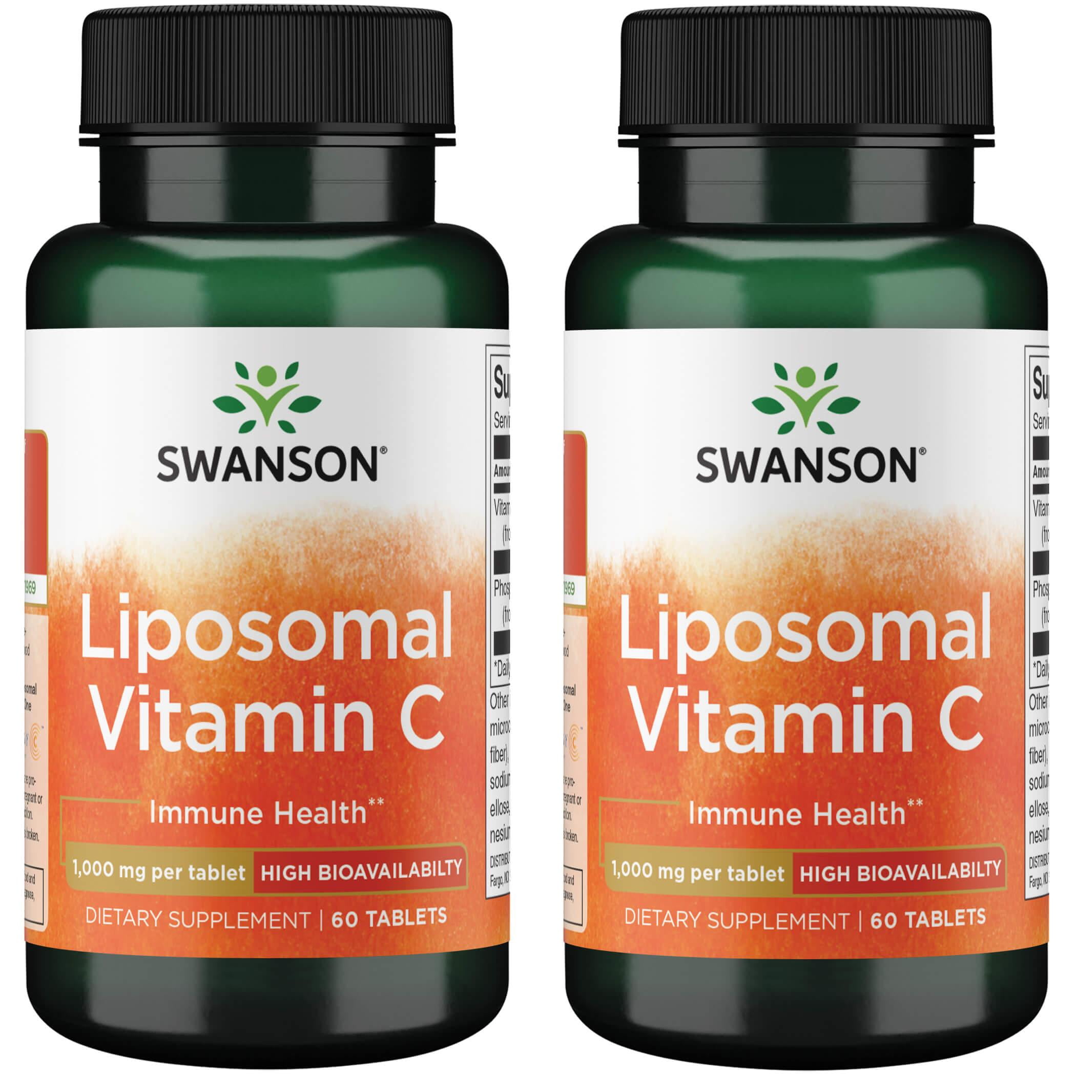 Swanson Liposomal Vitamin C - High Bioavailability 1,000 mg 60 Tabs 2 ...