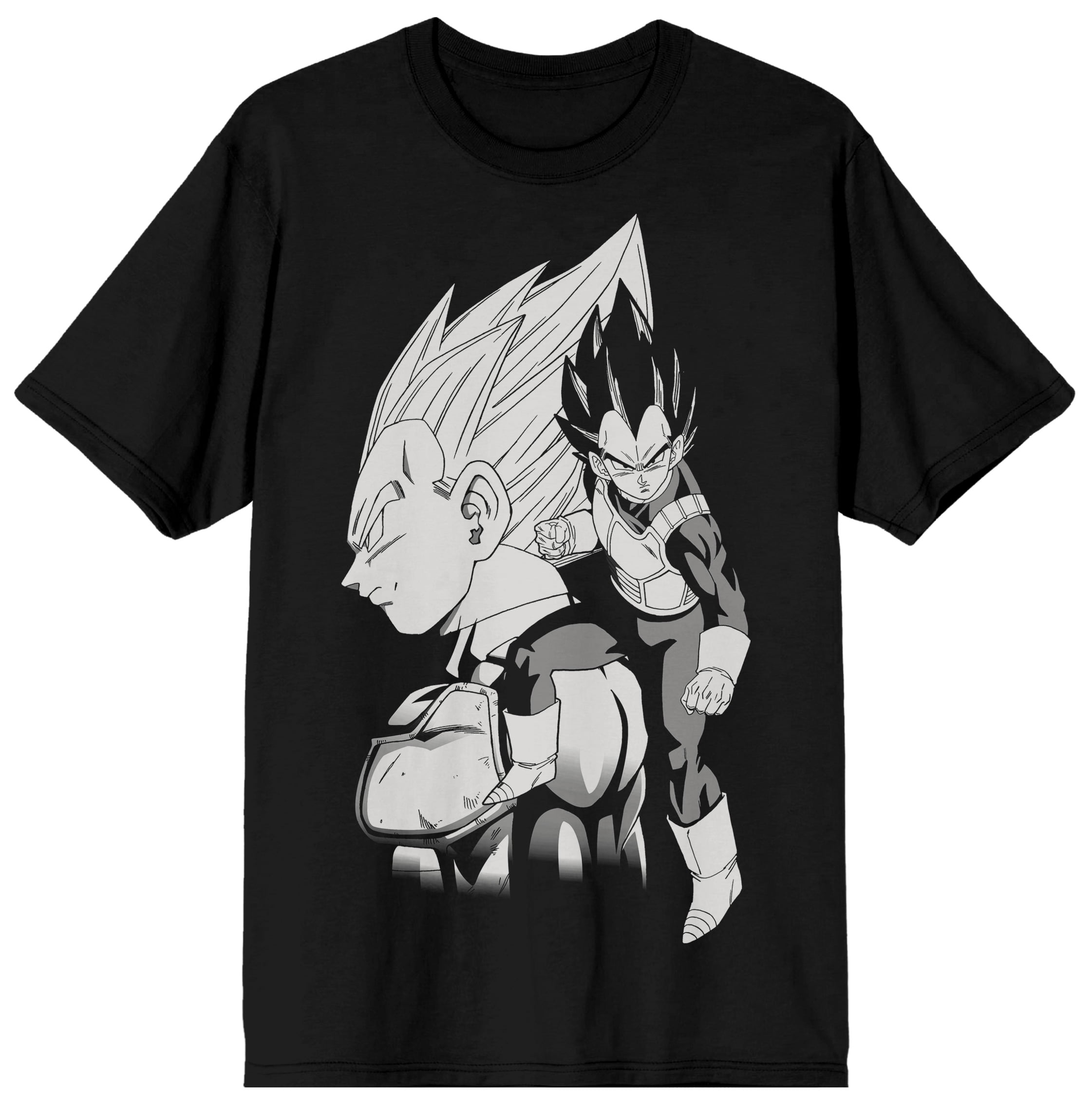 Dragon Ball Z Vegeta Black And White Character Art Men’s Black T-shirt ...