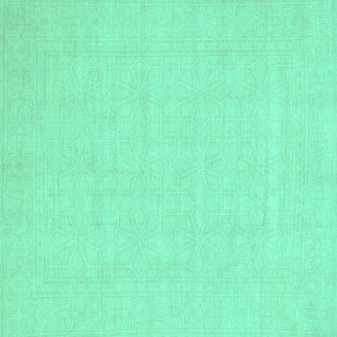 Ahgly Company Indoor Square Abstract Turquoise Blue Modern Area Rugs, 6 ...