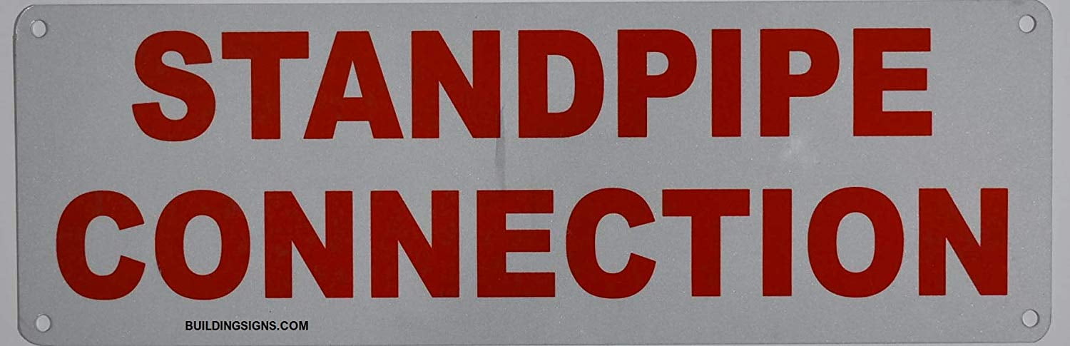 Standpipe Connection Sign (RED Reflective,Aluminium 4x11) - Walmart.com