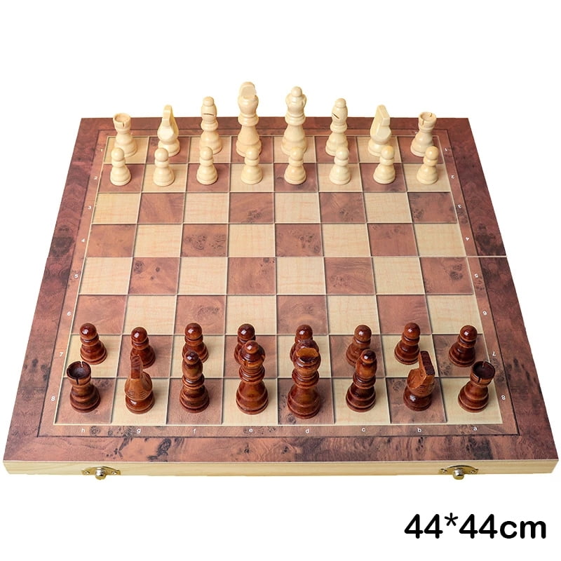 International Chess 3-in-1 Wooden Chess Set Toy Educational Brain ...