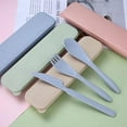 3Pcs Reusable Portable Cutlery Set with Storage Box Good Grip Plastic ...