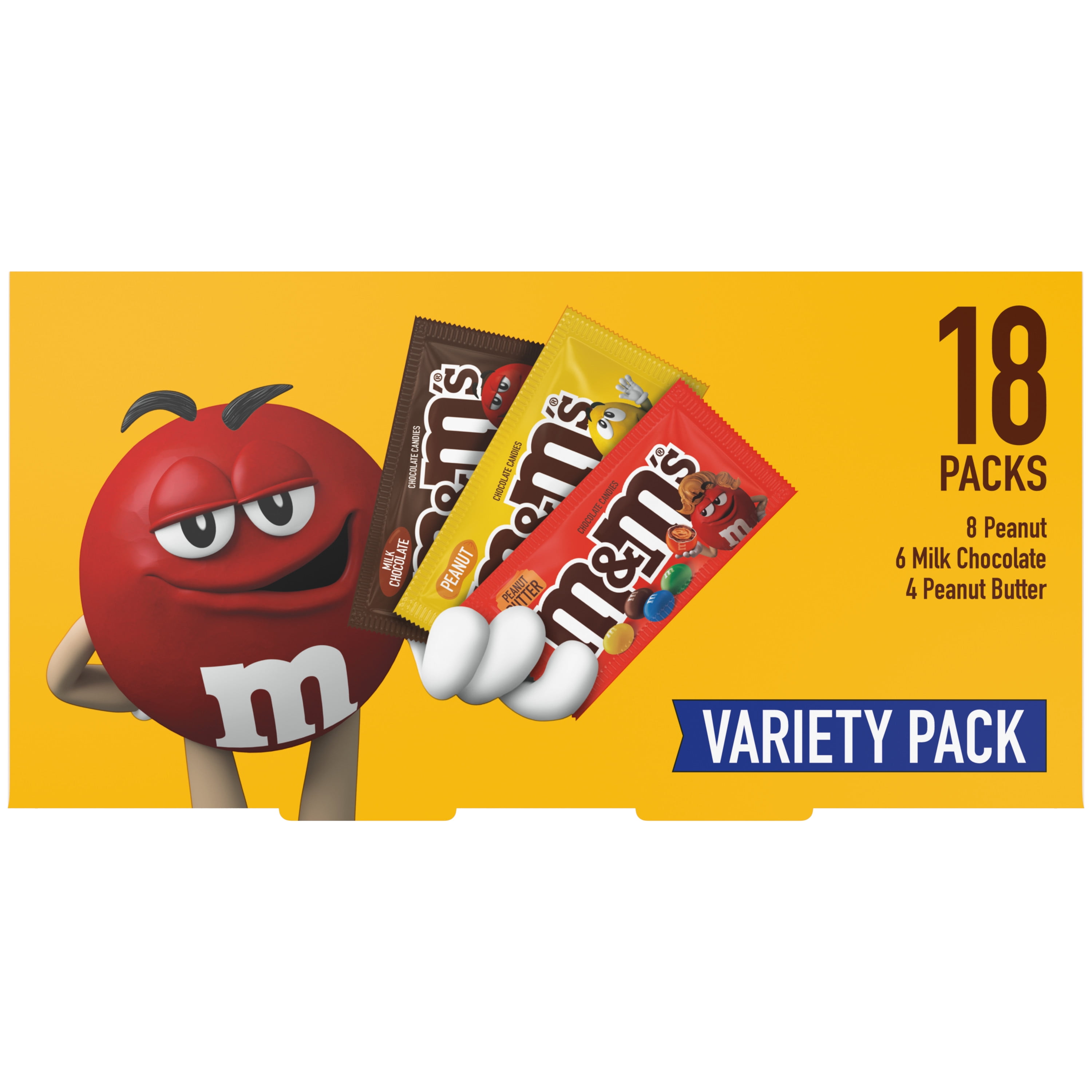 M&M’s Variety Pack Full Size Milk Chocolate Candy Bars – 18 ct – Beauty ...