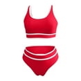 FAIWAD Womens 2 Piece Swimsuits Sports Color Block Bikini Sets ...
