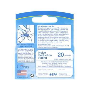 EarPlanes Ear Plugs, 1 Pair, Pack of 6 - Walmart.com