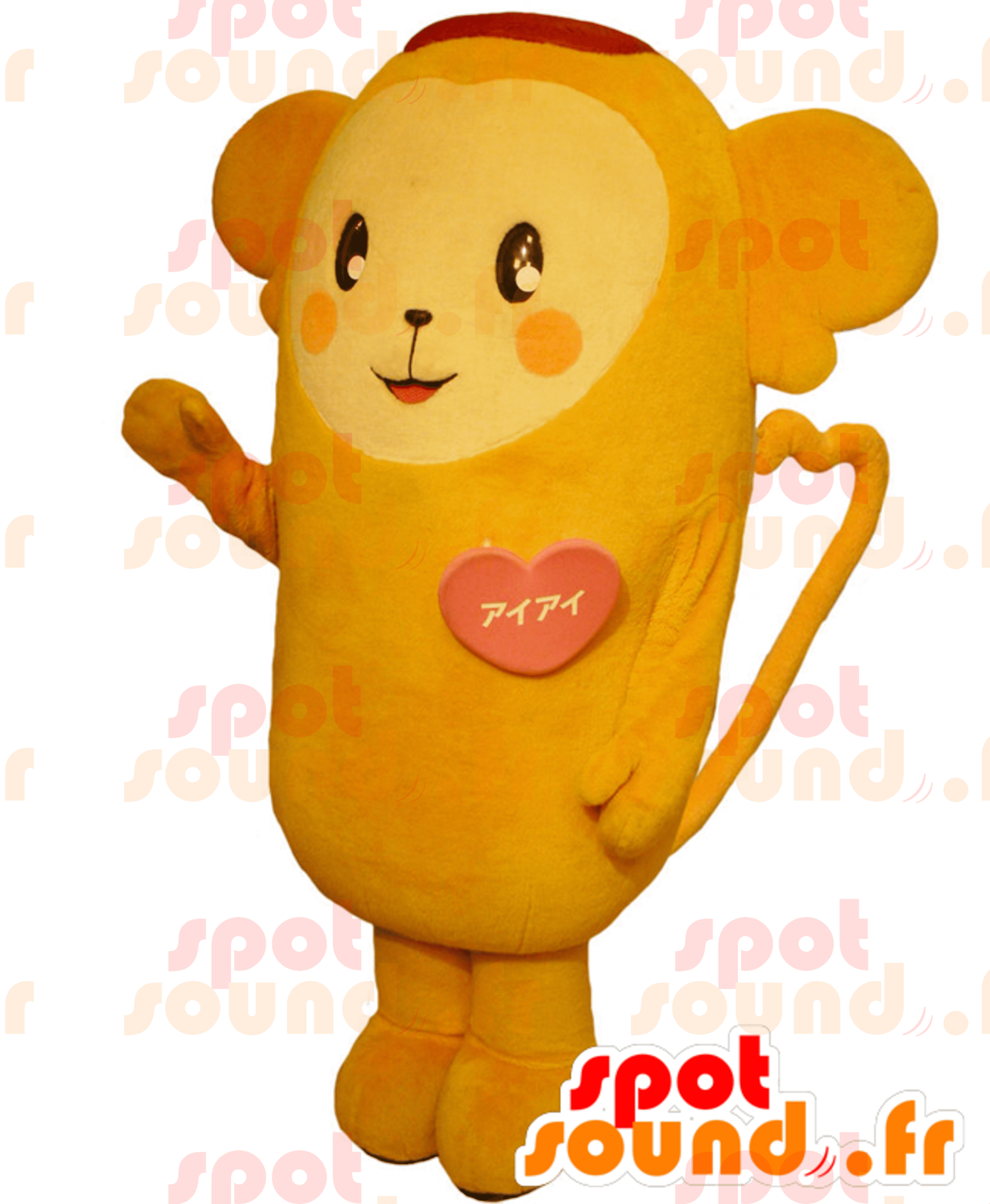 SPOTSOUND mascot of Aiai-kun, teddy bear, orange monkey, very smiling ...