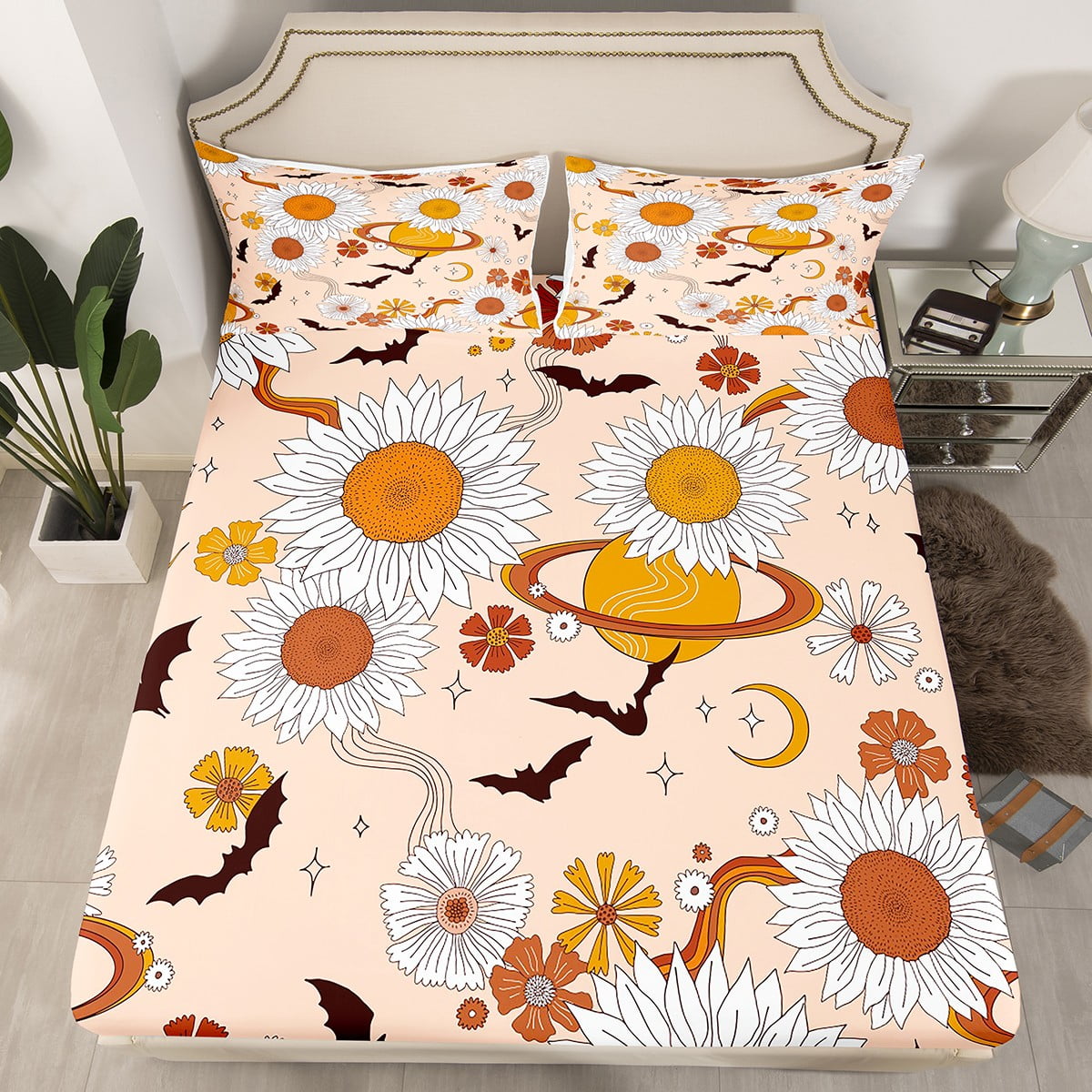 Click here for Yst Groovy Daisy Twin Fitted Sheet For Girls Women... prices